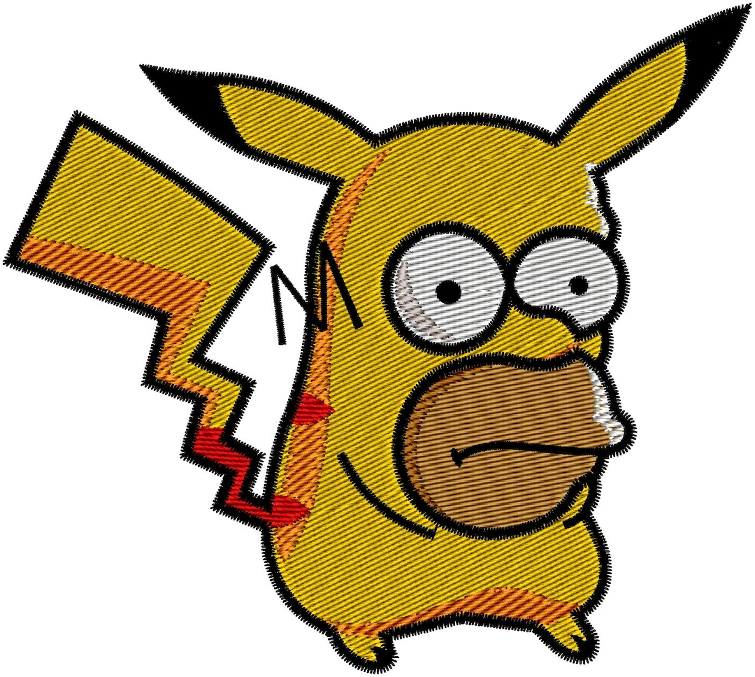Homer Simpson Pikachu Pokemon Embroidery Machine Designs - Etsy
