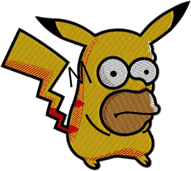 Homer Bart Simpson Devil Punisher Pikachu Pokemon Embroidery Machine ...
