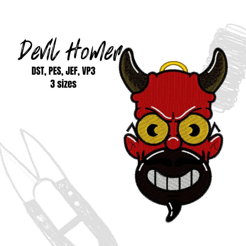 Homer Bart Simpson Devil Punisher Pikachu Pokemon Embroidery Machine ...