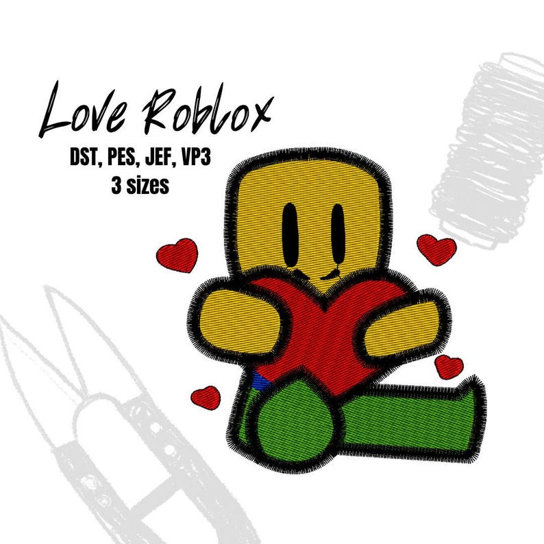 Roblox Noob Love, Peace, OOF, Designs Digital Embroidery Machine File ...