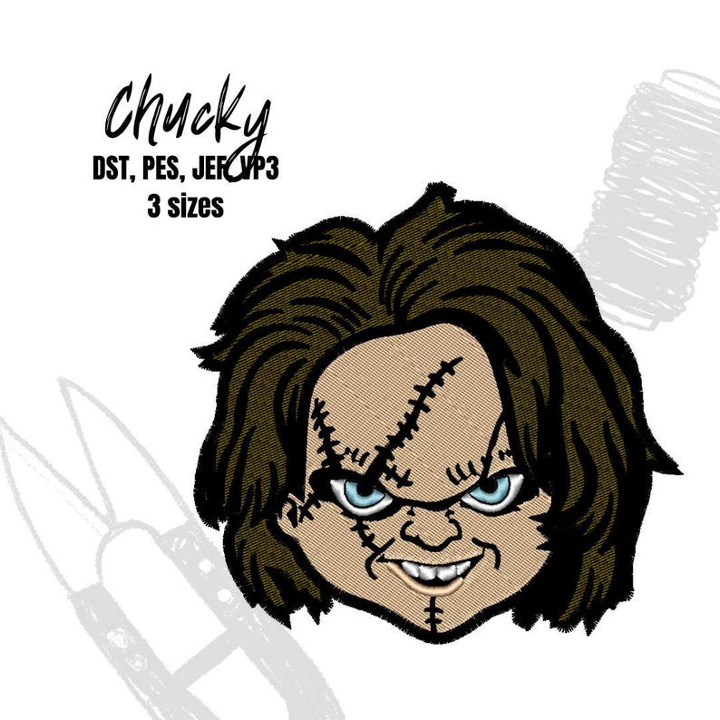 Chucky, Spooky Halloween Character Embroidery Machine Digital File - Etsy