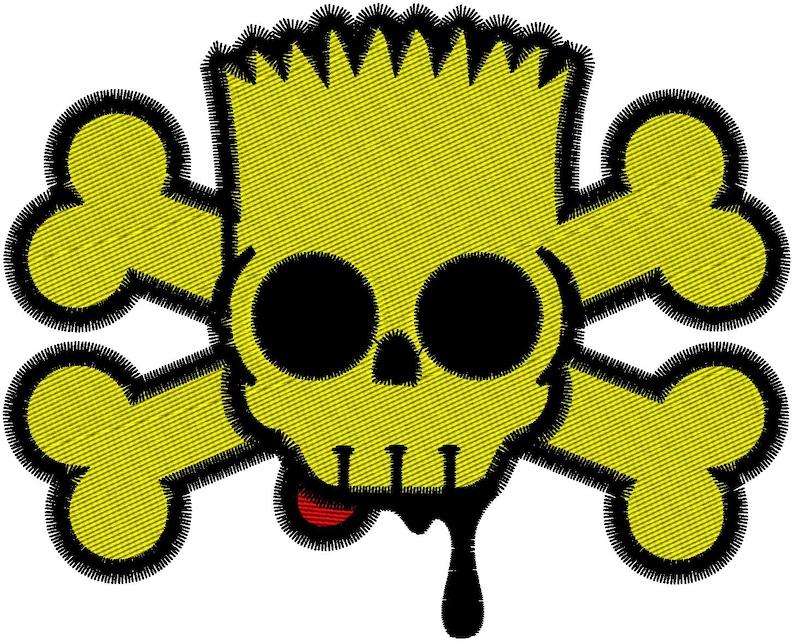 Homer Bart Simpson Devil Punisher Pikachu Pokemon Embroidery Machine ...