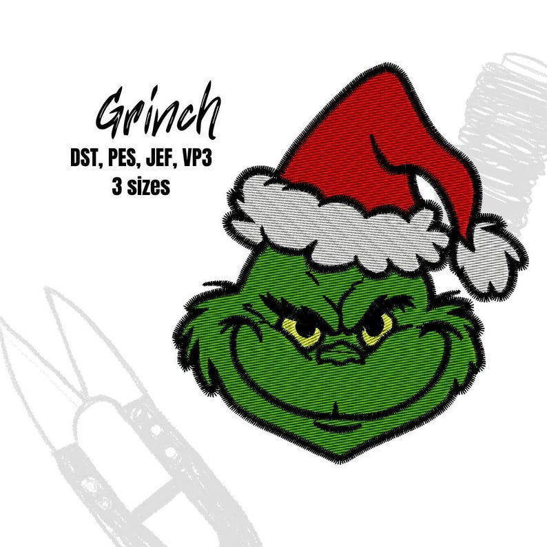 Grinch Christmas Grinchmas Character Digital Embroidery Machine File - Etsy