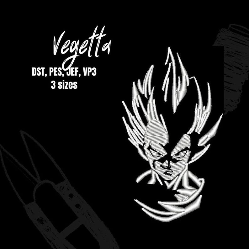 Goku, Vegeta, Akira Dragon Ball Characters Digital Embroidery Machine ...