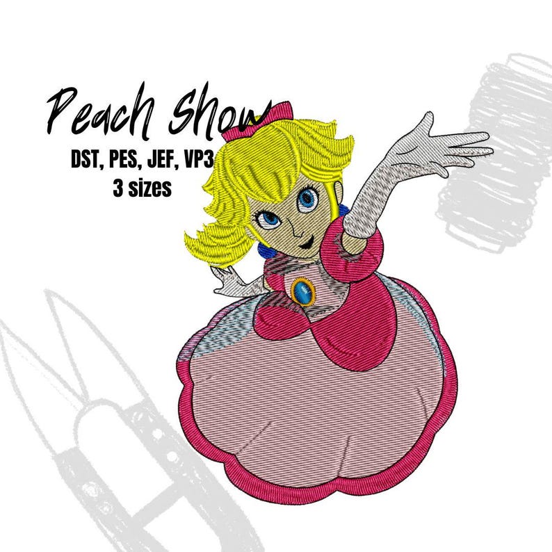 Princess Peach Embroidery Machine Design - Etsy