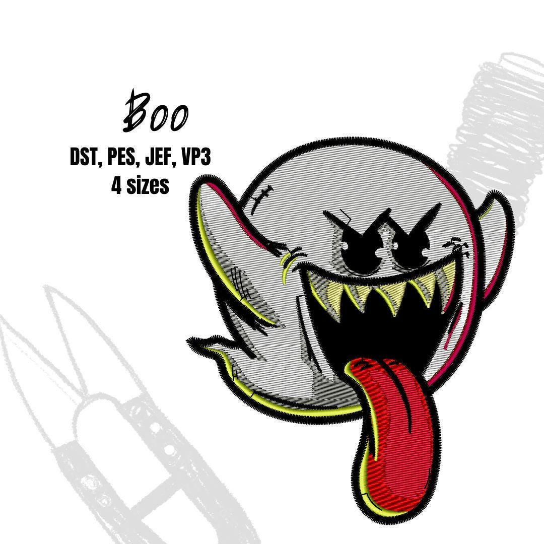 Boo Ghost Character From Super Mario Bros Embroidery Machine Digital ...