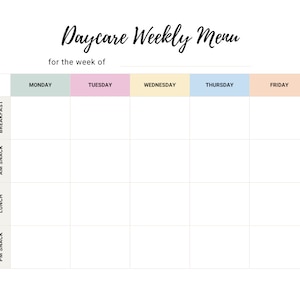 Daycare Bundle - Print or Edit in Canva - Etsy