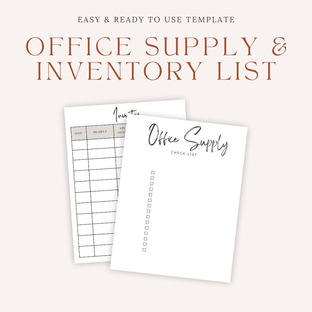 The Ultimate Office Supply & Inventory List Template - Etsy