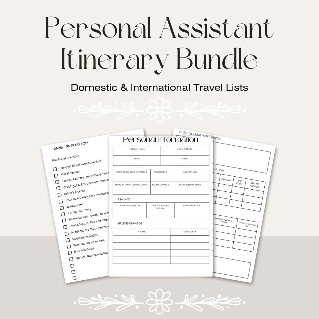 The Personal Assistant Travel Bundle - Etsy