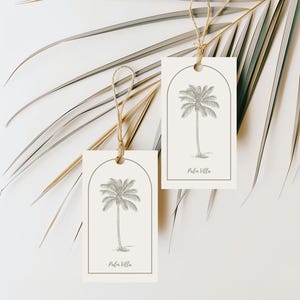 Palm Tree Gift Tag, Thank You Tag, Wedding Favour Tag Template ...