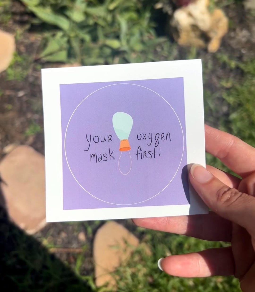 Your Oxygen Mask First Circle Stickers 3 X 3 Inches Motivatinal ...