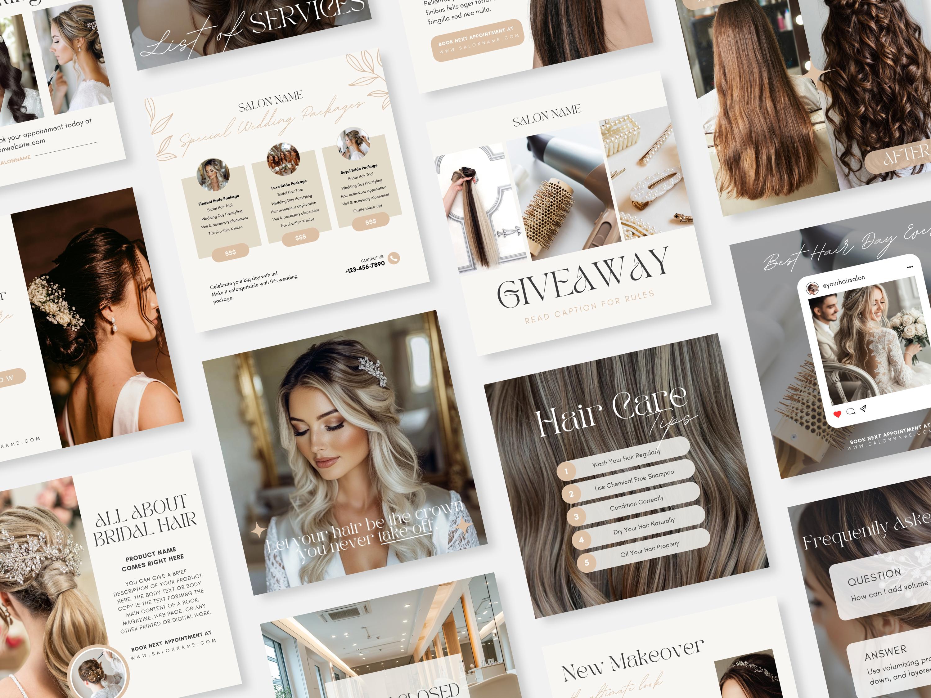 Bridal Social Media Templates, Bridal Hairstylist Instagram Story ...