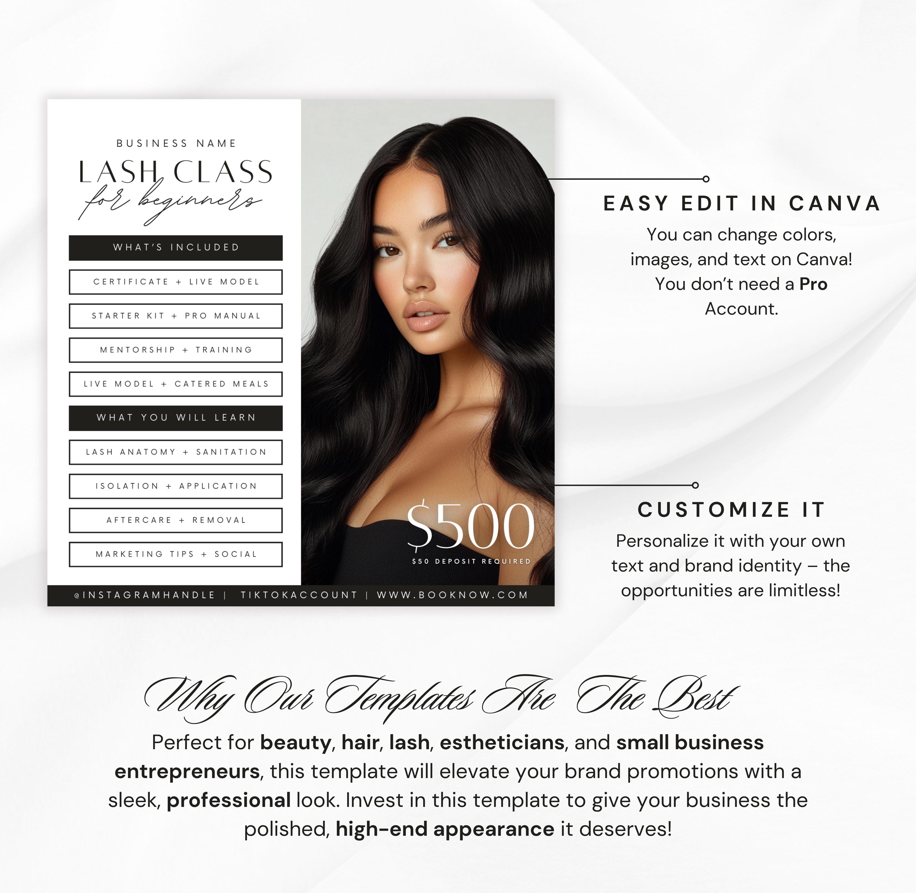 Lash Class Flyer, Lash Extension Flyer, Lash Training Course, Lash Tech ...