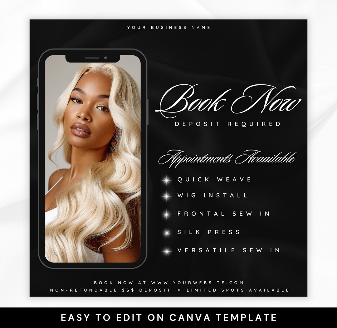 Editable Book Now Flyer, DIY Appointments Available Template, Premade ...