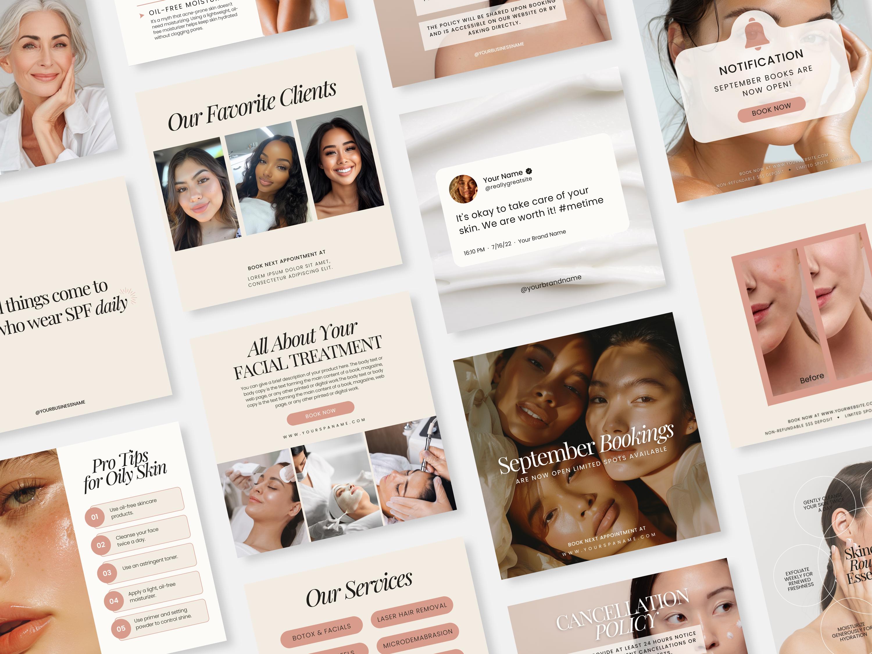 35 Esthetician Instagram Post Templates, Skincare Quotes, Skincare ...