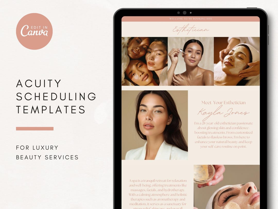 Esthetician Acuity Scheduling Template Esthetician Acuity Booking Site ...