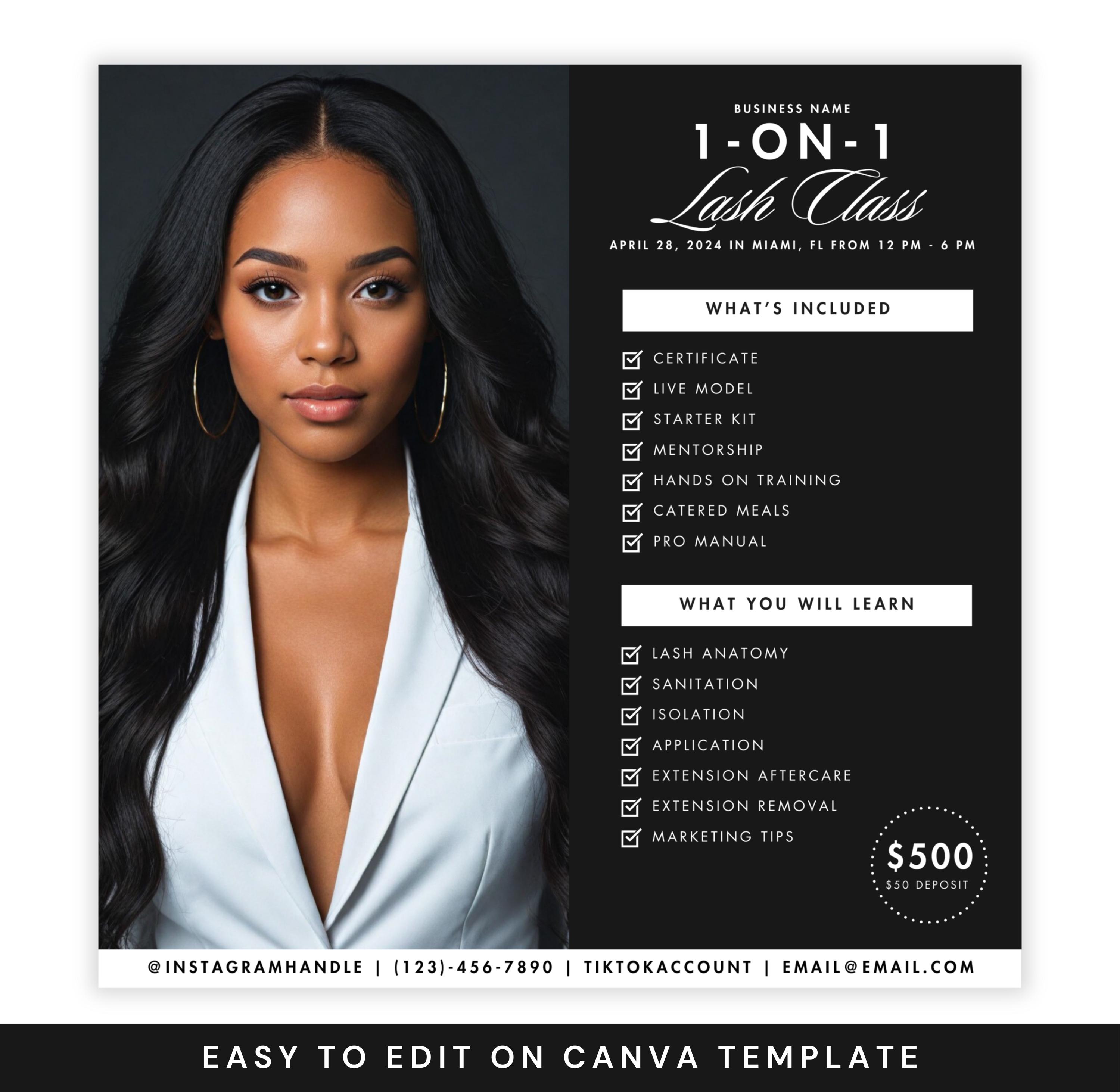 Lash Class Flyer, Lash Extension Flyer, Lash Training Course, Lash Tech ...