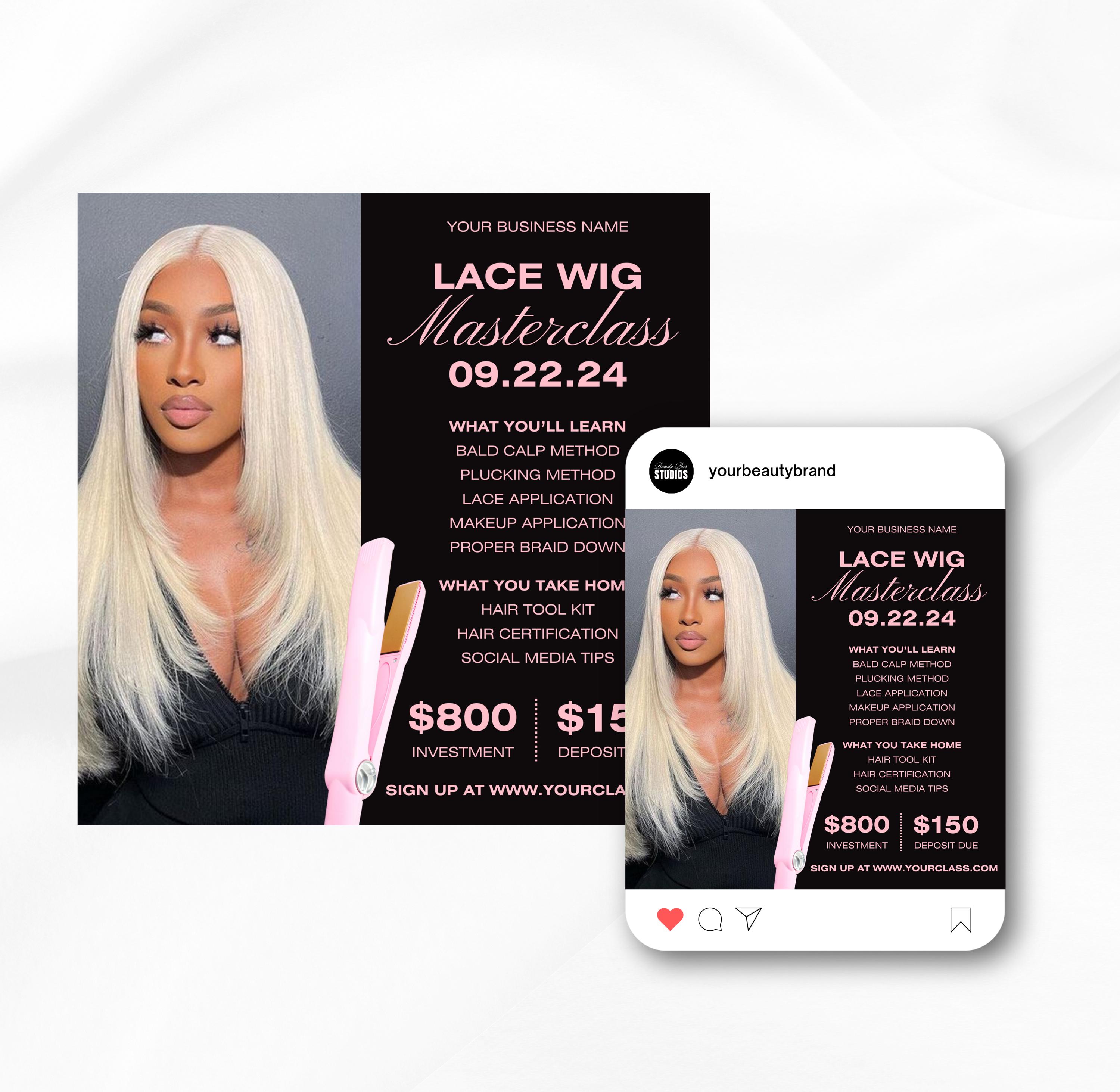 Hair Class Flyer, Lace Class Flyer, Masterclass Flyer, Lash Class Flyer ...