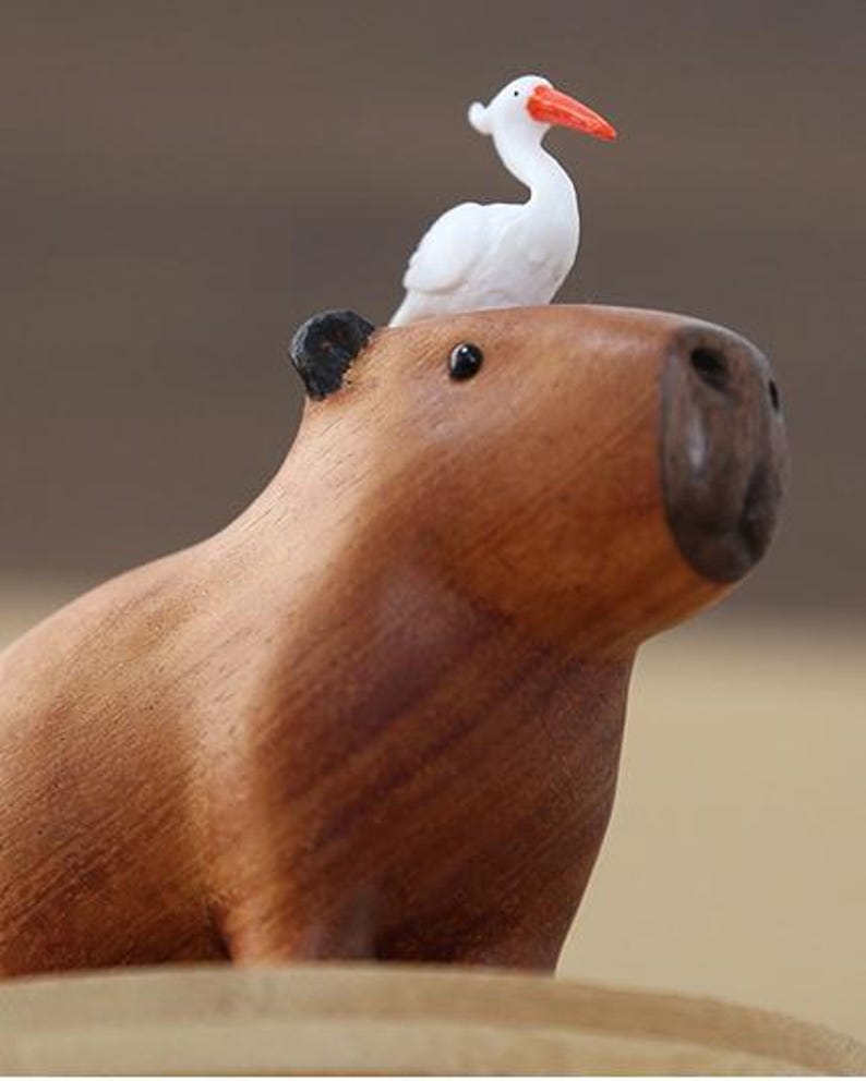 Wood-carved Capybara, Cute Desk Decor, Capybara Gift, - Etsy