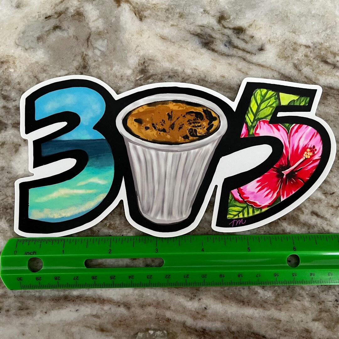305 Miami Vinyl Bumper Sticker - 7" Durable Matte Decal - Etsy