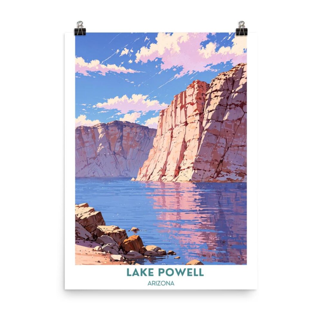 Lake Powell, Arizona Landscape Poster | Arizona Art Print - Etsy