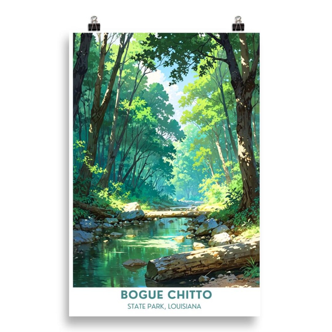 Bogue Chitto State Park Travel Poster | Louisiana Nature Art Print - Etsy
