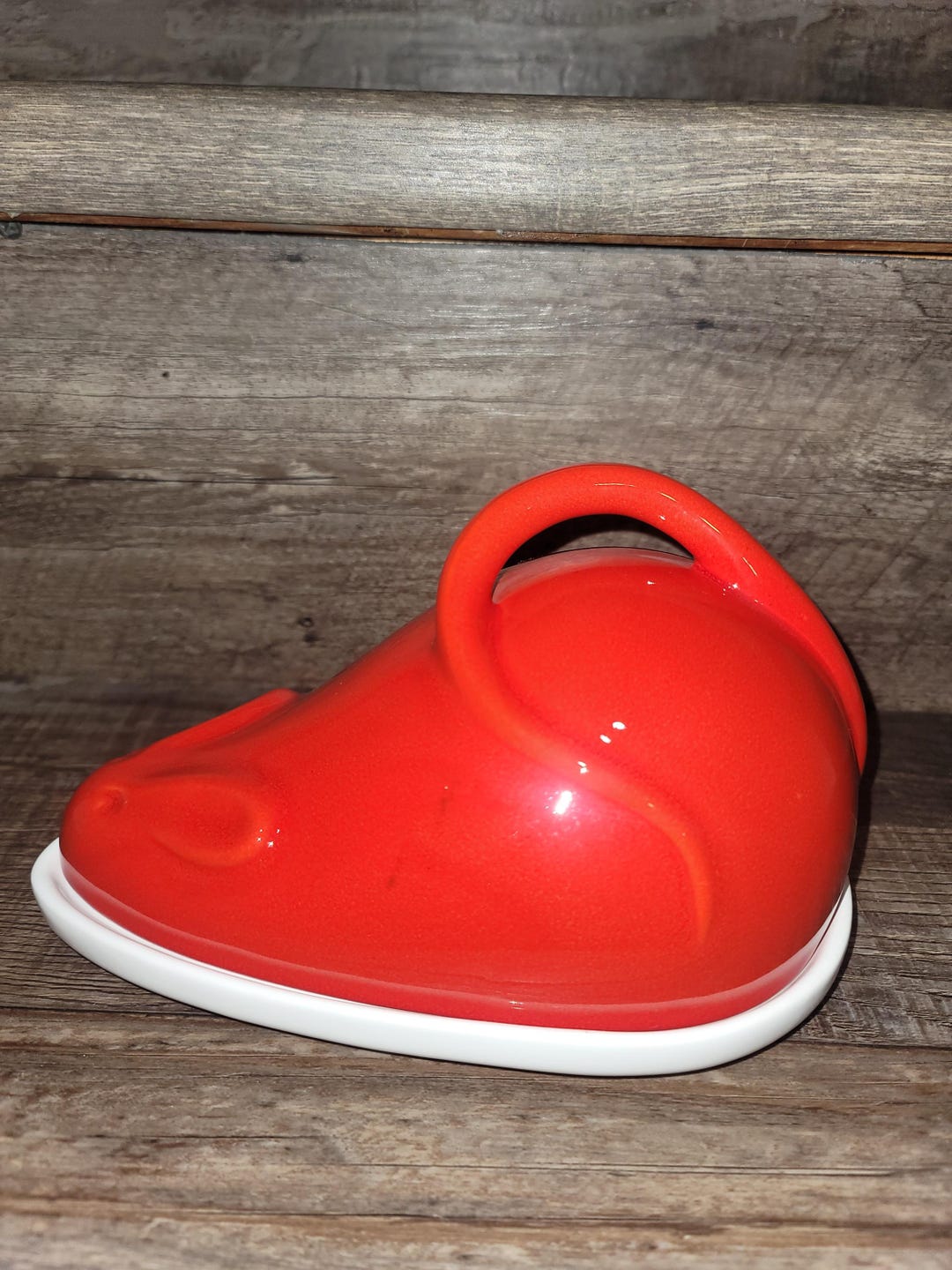 Vintage Bellini Red Mouse Cheese Dish - Etsy