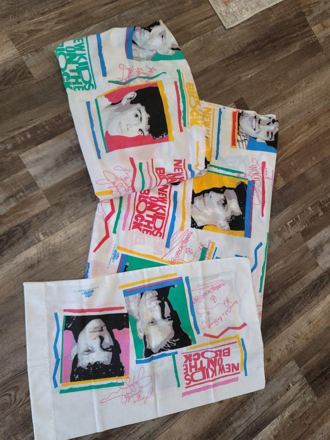 New Kids on the Block 1990 Twin Sheet Set Pillowcase Flat & Fitted ...