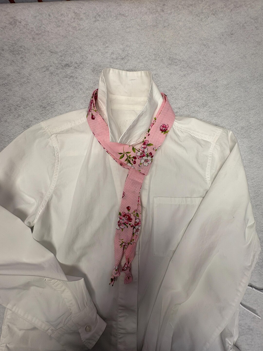 Versatile and Unique Fabric Ties-light Pink Flowers and Polka Dots Bow ...
