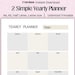 Editable Yearly Planner, Printable Yearly Overview on One Page, Year at ...
