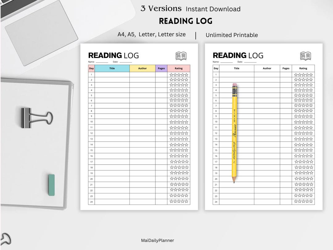 Reading Log Printable, Reading Tracker, Books to Read, Book Log, A4/a5 ...