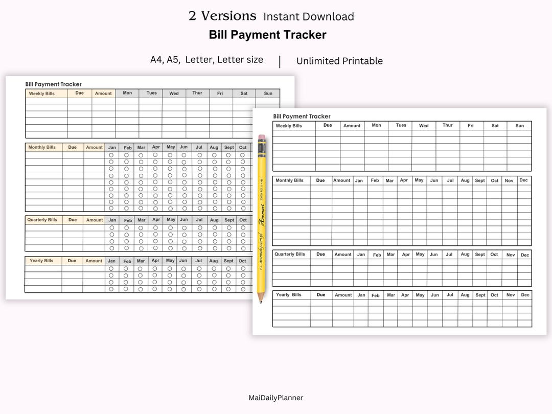 Biweekly Budget Printable, Quarterly Spending Tracker, Debt Payoff ...