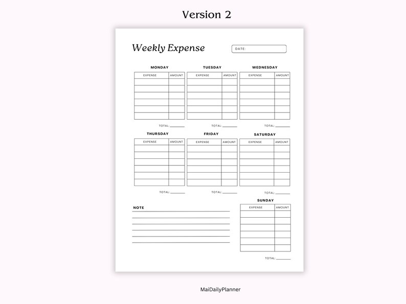 Weekly Expenses Tracker Printable, Spending Tracker, Budget Planner, A4 ...