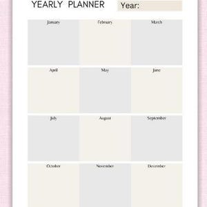 Editable Yearly Planner, Printable Yearly Overview on One Page, Year at ...