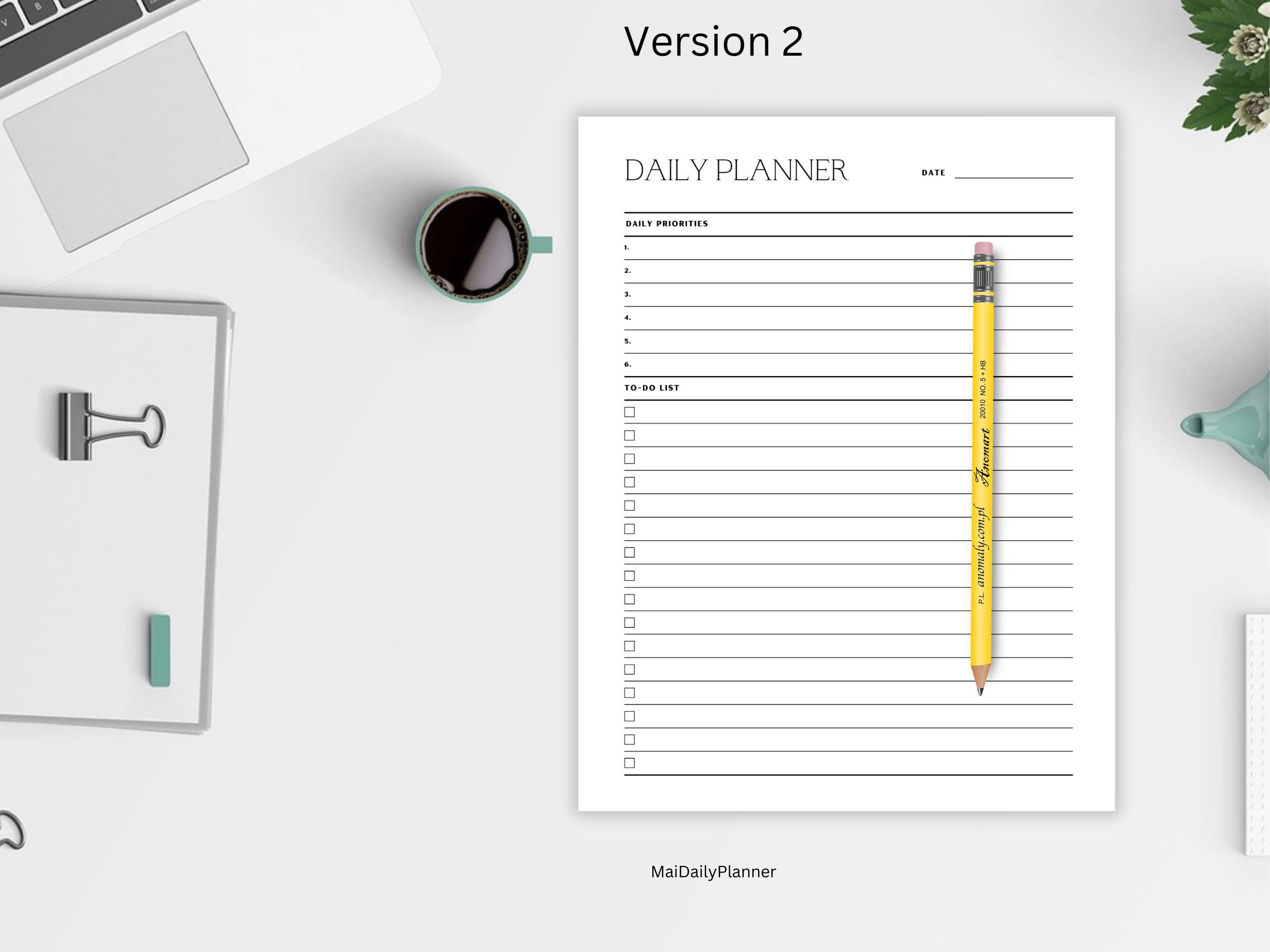 Daily Planner, Hourly Planner, Printable Daily Planner Fillable, Daily ...