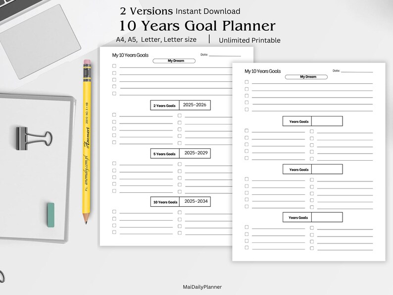 Goal Planner Printable, Goal Setting Planner, A4/a5/letter, Instant ...