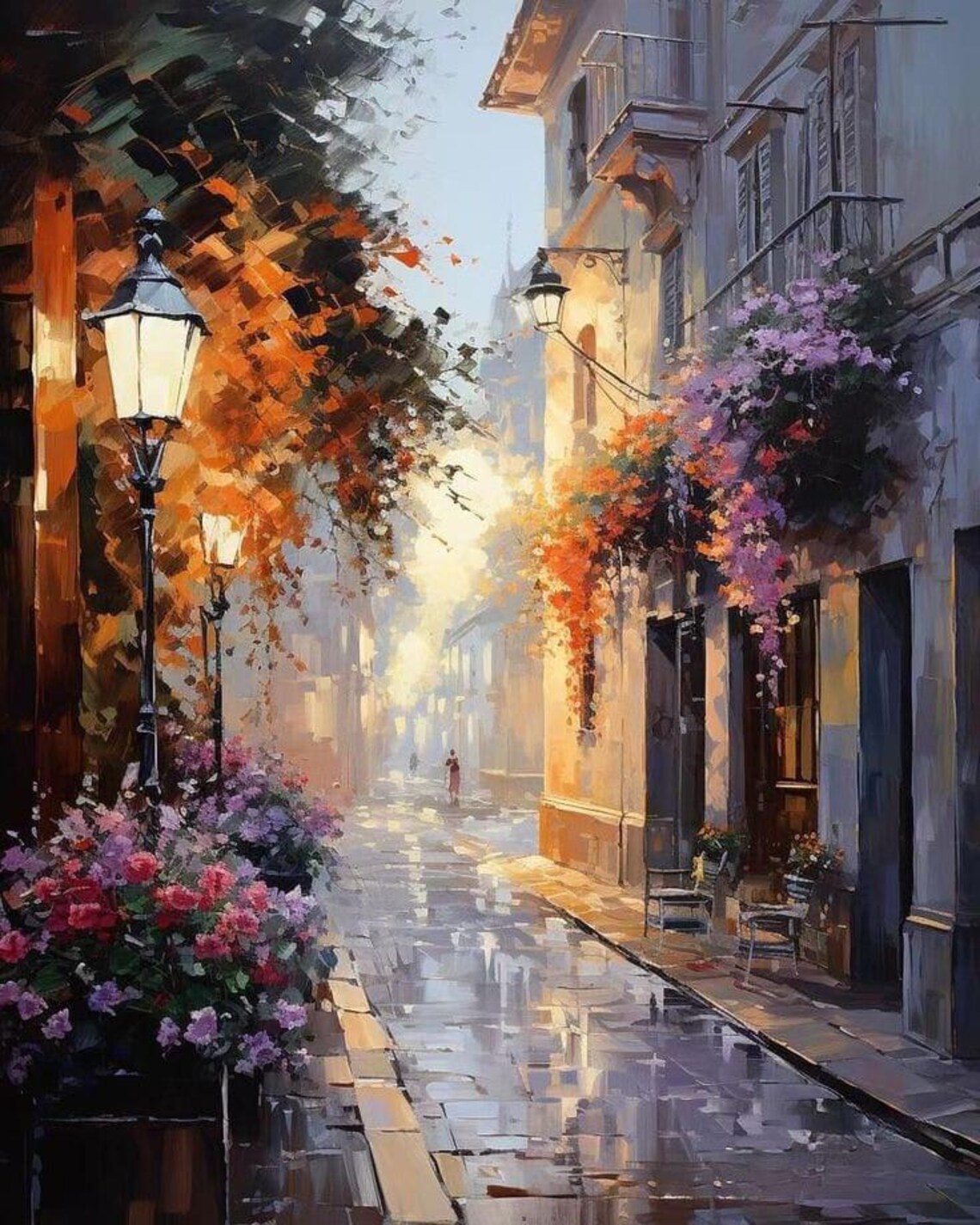 Street View Landscape Painting on Canvas. Original Street View ...