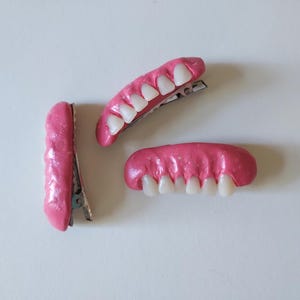 Handmade Teeth Hairclip, Acrylic Teeth, Hand-sculpted Polymer Clay Gums ...
