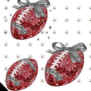Coquette Football PNG, Red and Gray Glitter Football, Disco Football ...