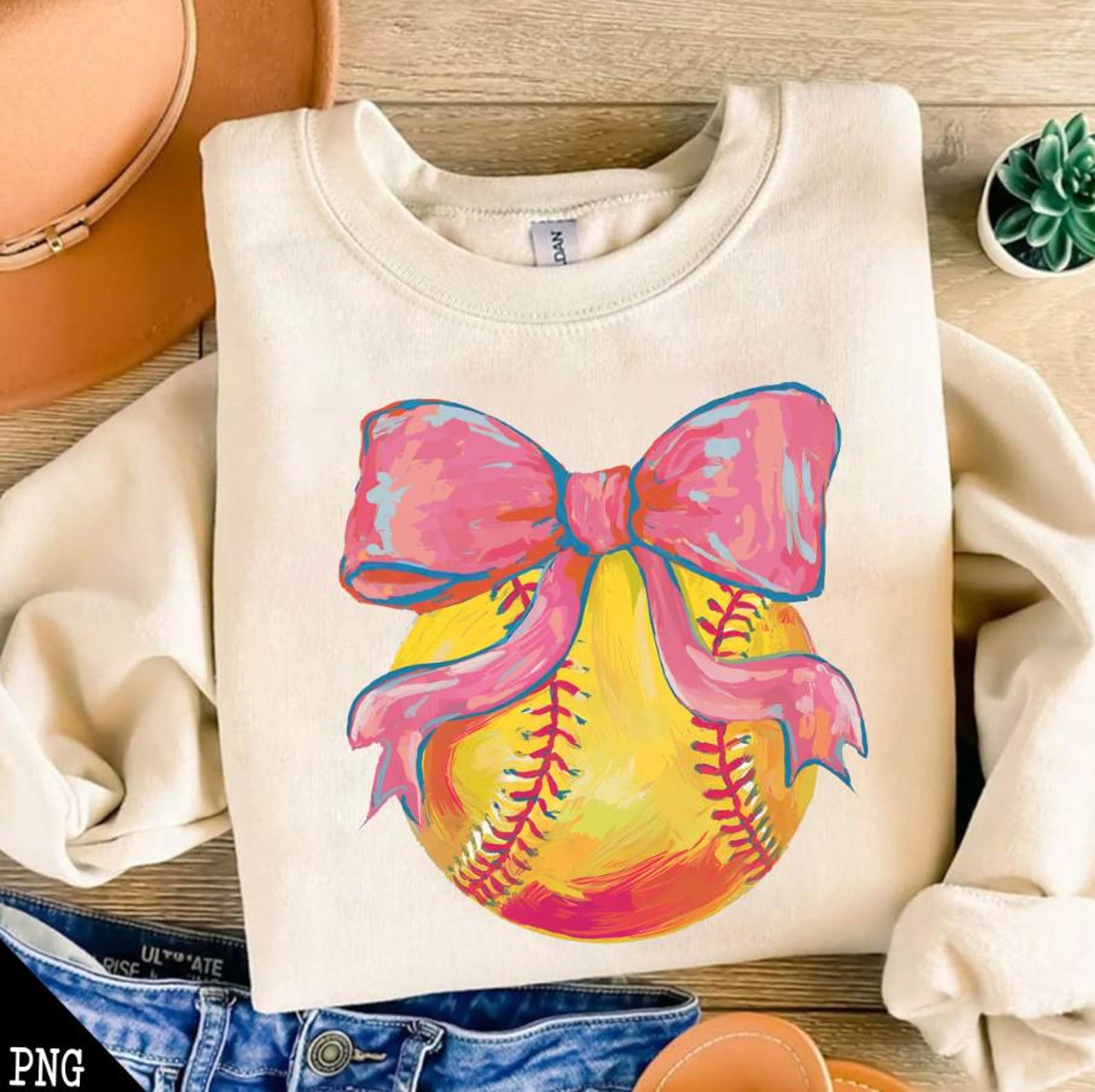 Brushstroke Softball Coquette Png, Softball Coquette Png, Game Day Png ...
