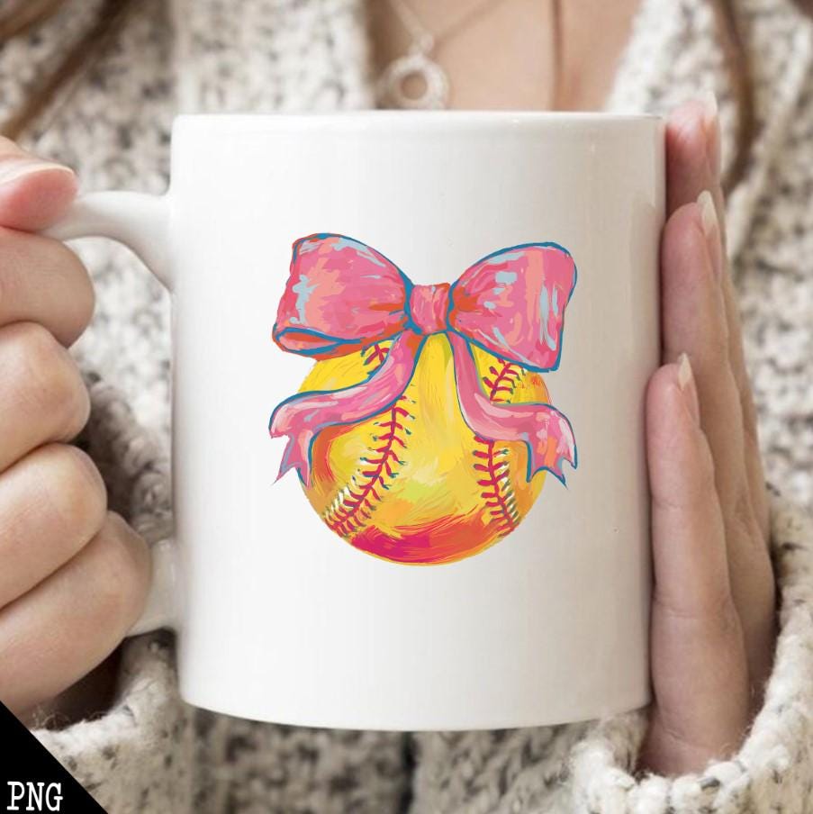 Brushstroke Softball Coquette Png, Softball Coquette Png, Game Day Png ...