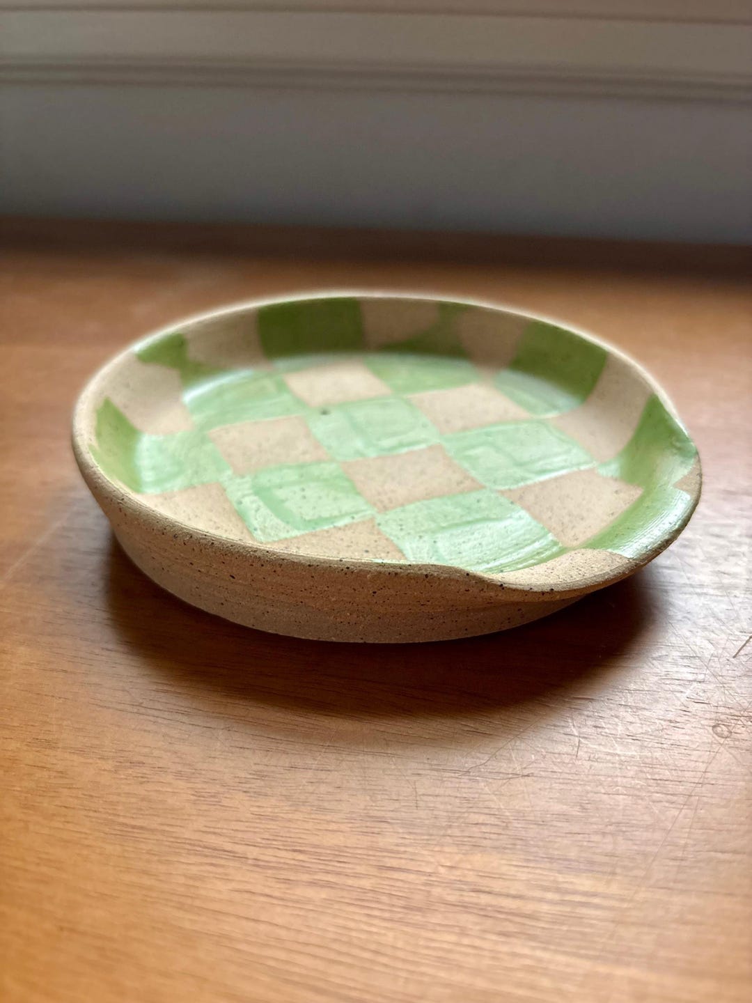 Spoon Rest - Light Green Checker - Etsy