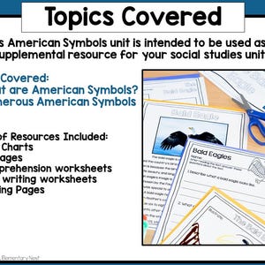 American Symbols Worksheets and Comprehension Reading Passages ...