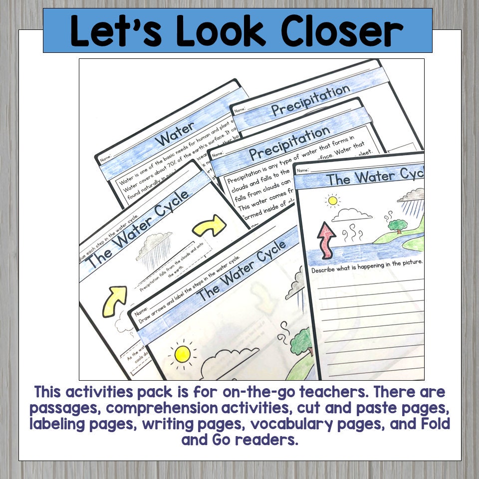 Water Cycle Worksheets, Reading Passages, 2nd & 3rd Grade Water Cycle ...
