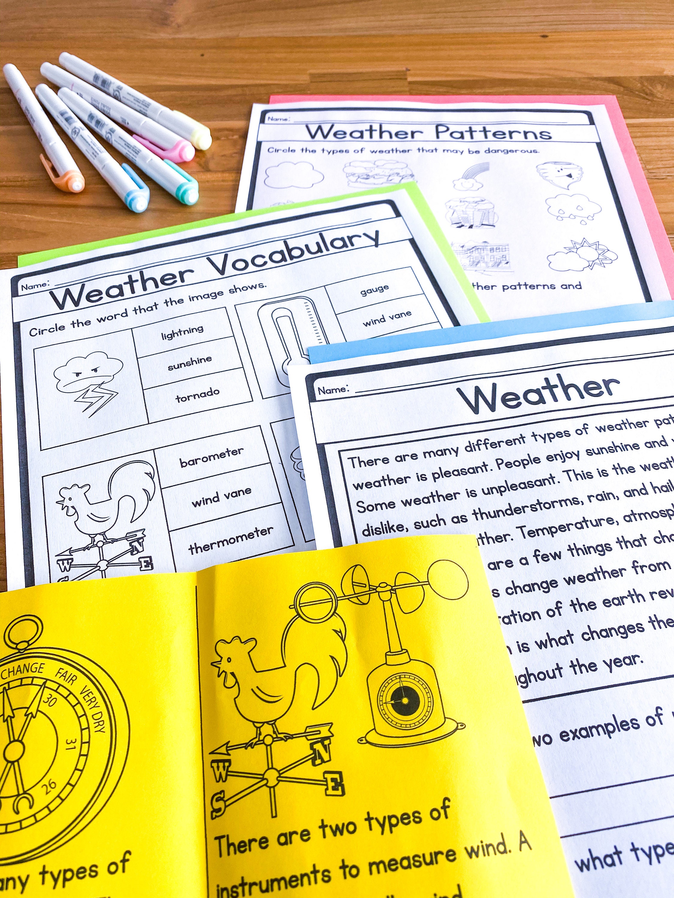 Weather Worksheets and Passages - Weather and Climate Activities, Tools ...