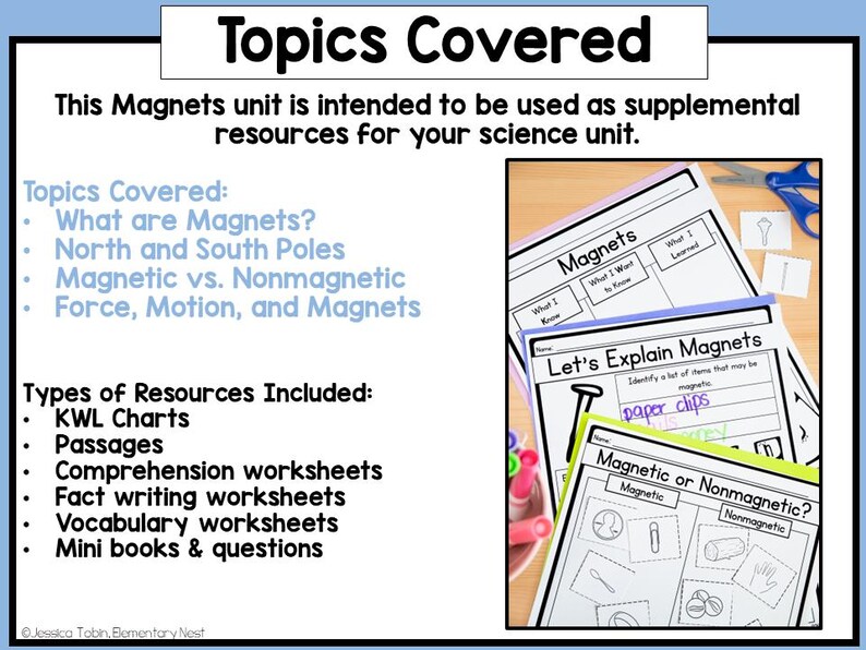 Magnets Unit and Magnetism Activities, Worksheets, and Reading Passages ...