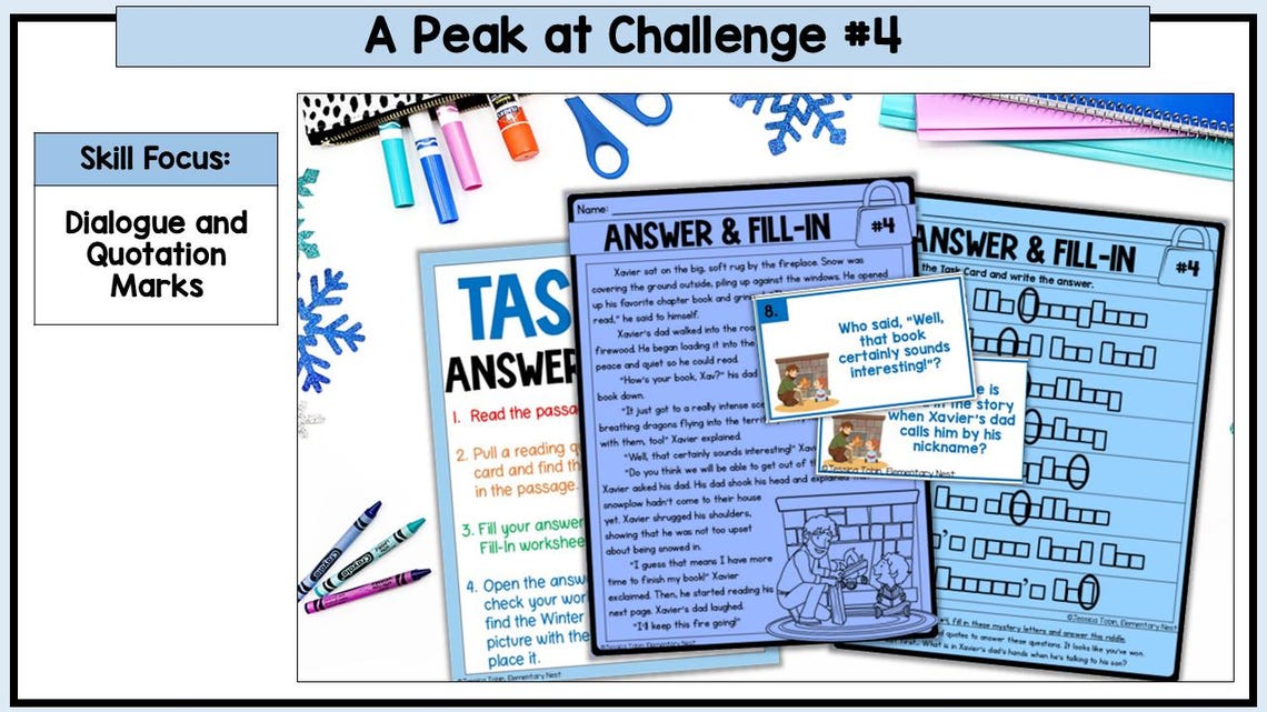 Winter Reading Comprehension Escape Room Winter Challenge Fun Winter ...