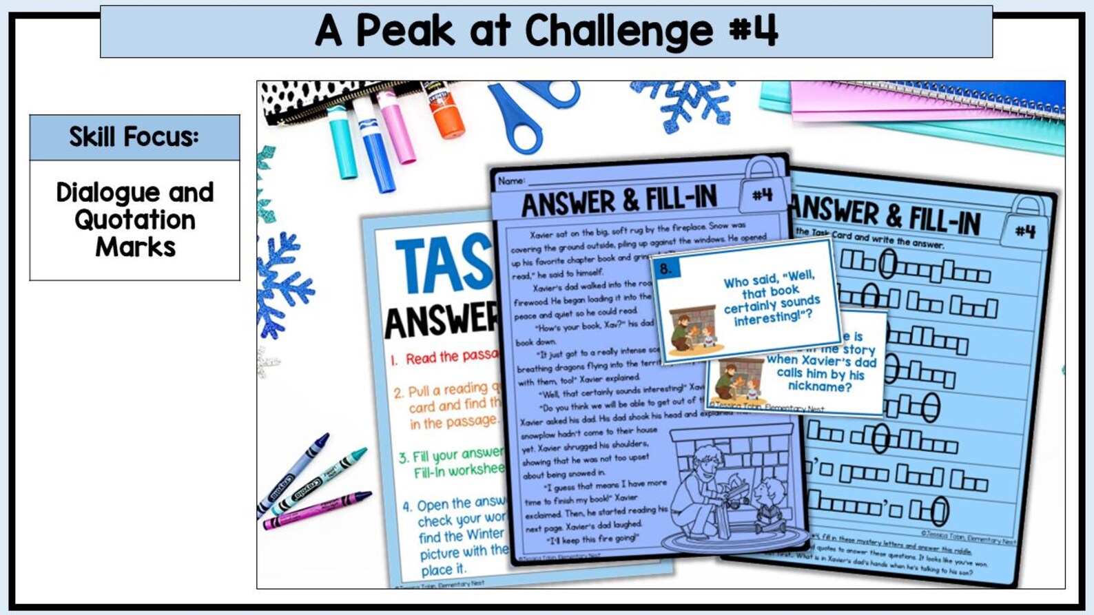 Winter Reading Comprehension Escape Room Winter Challenge Fun Winter ...