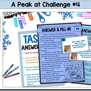 Winter Reading Comprehension Escape Room Winter Challenge Fun Winter ...