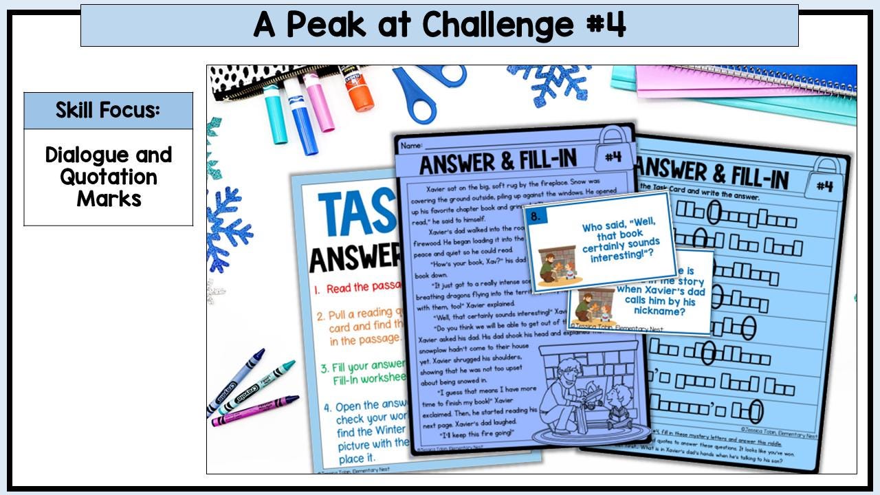 Winter Reading Comprehension Escape Room Winter Challenge Fun Winter ...